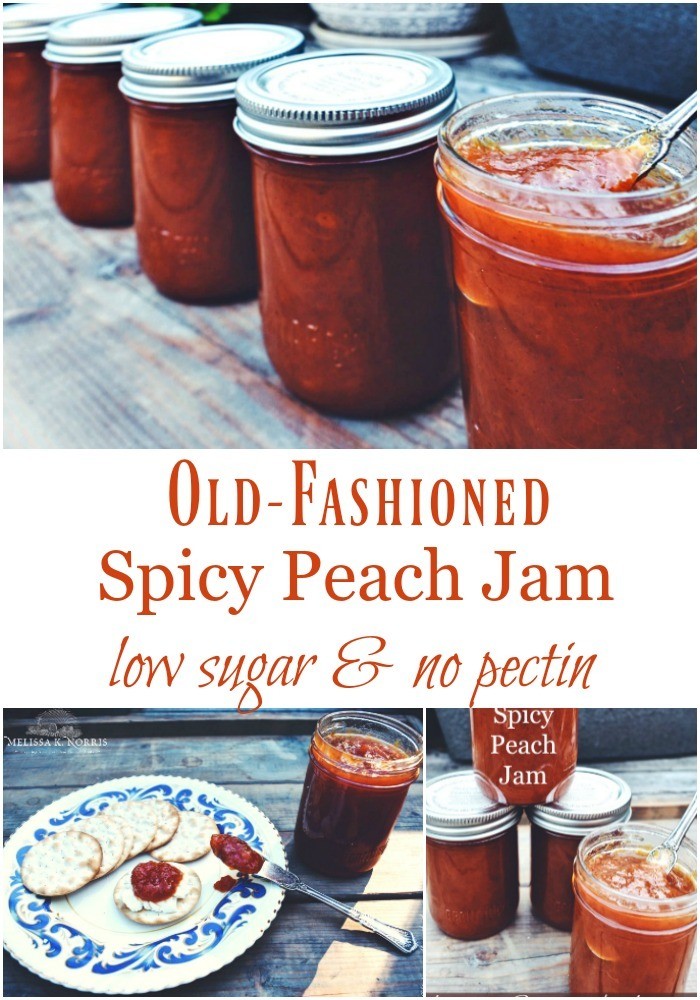Spicy Peach Jam Recipe Low Sugar and No Pectin - Melissa K. Norris